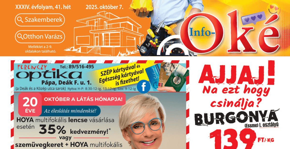 Pápai és Pápa környéki kuponok, ajánlatok, akciók, információk! - Info-OKÉ - [MindenOké]