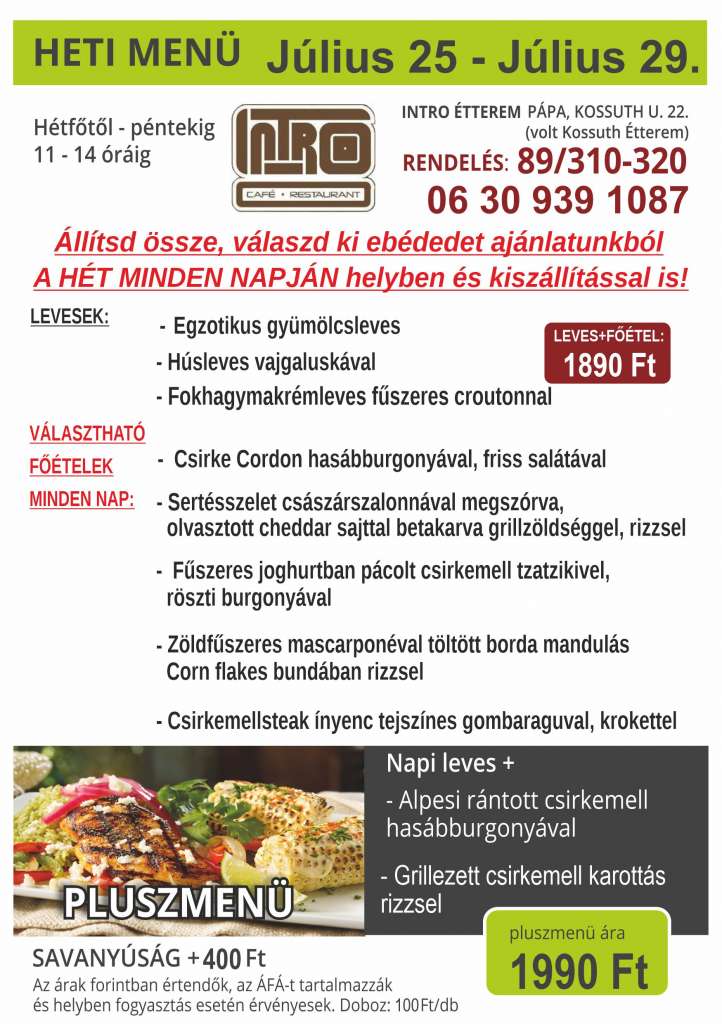 Napi menü - [MindenOké]