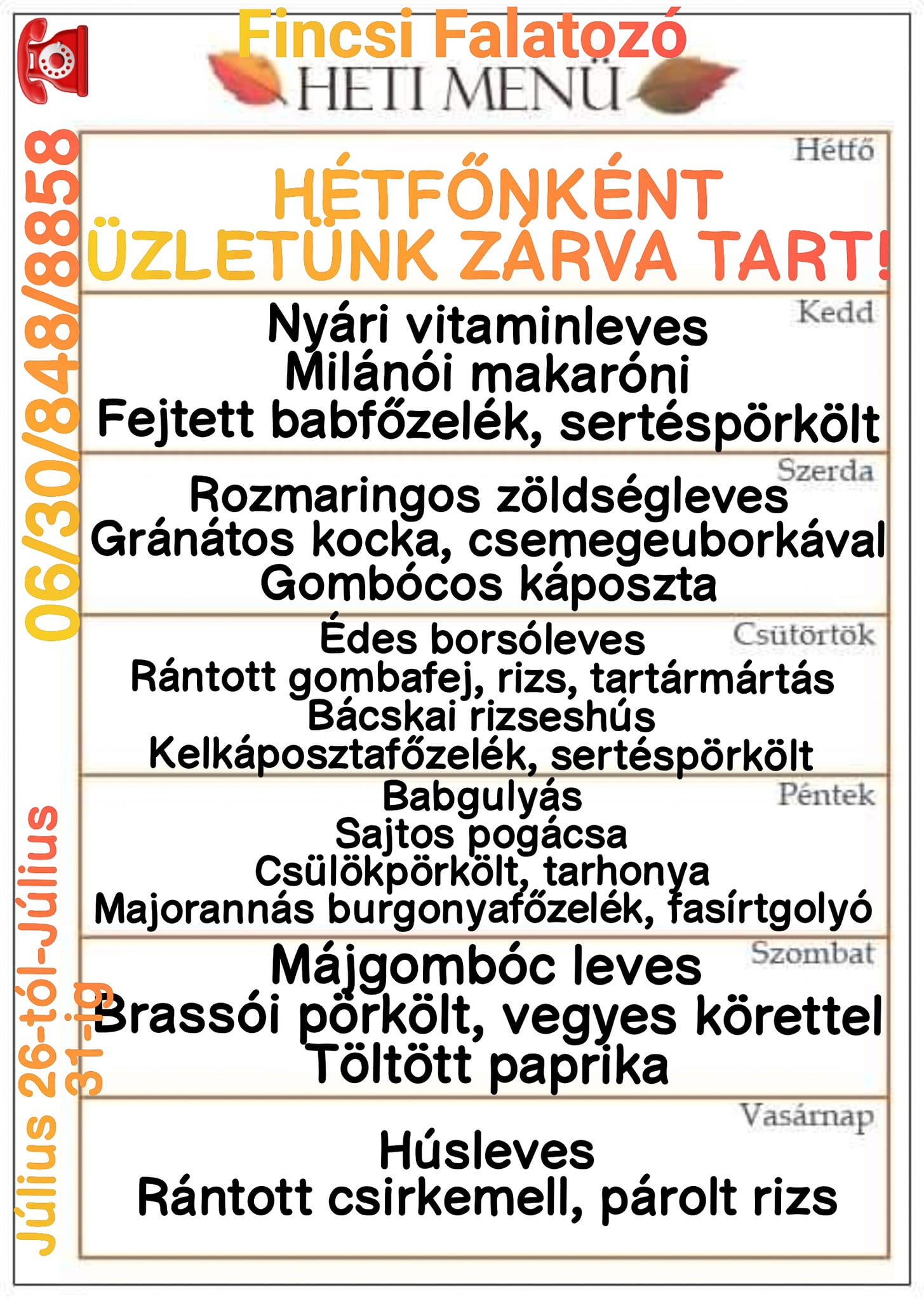 Napi menü - [MindenOké]