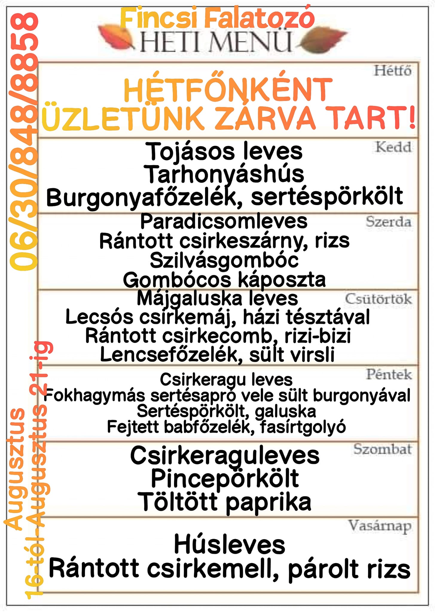 Napi menü - [MindenOké]