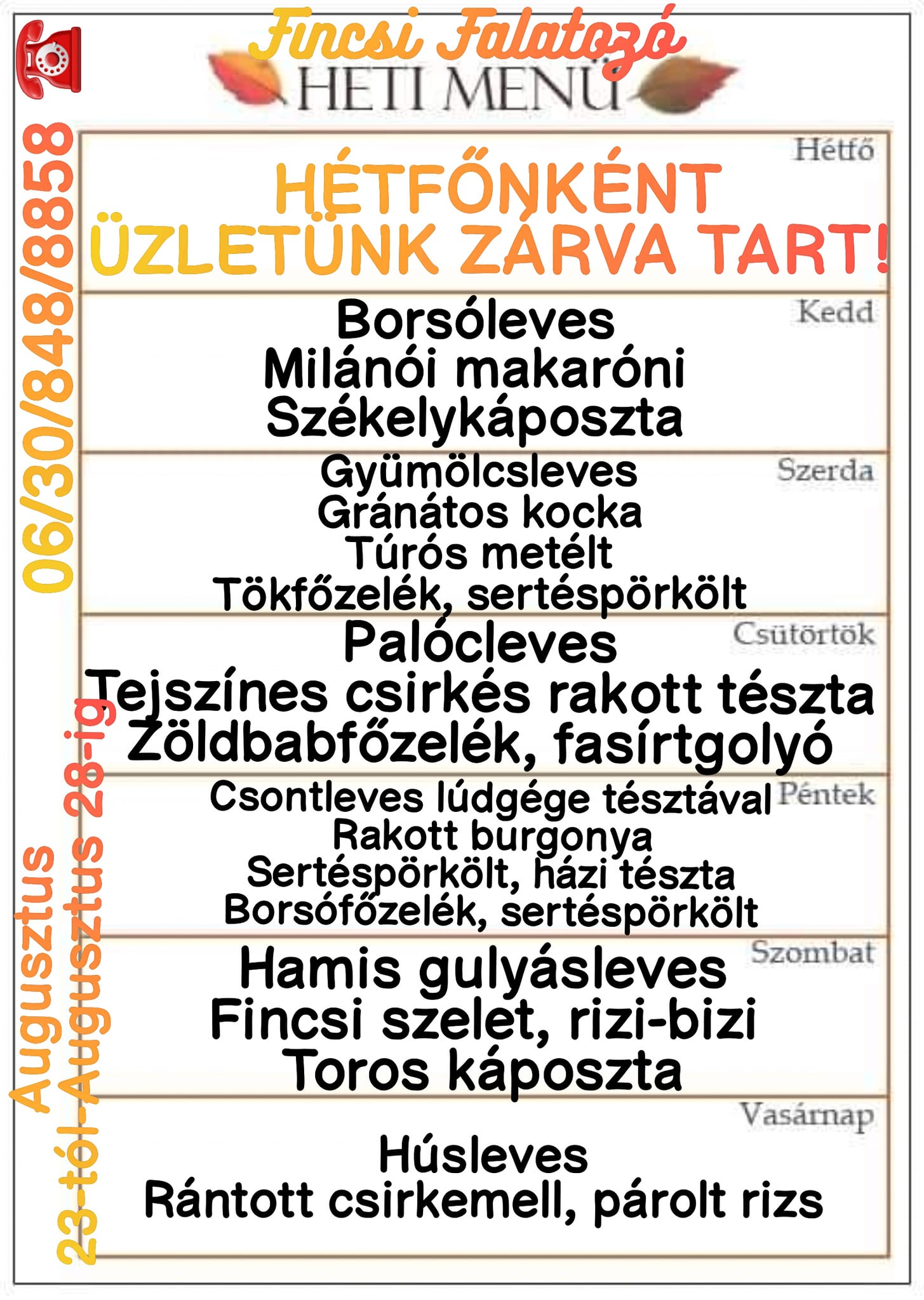 Napi menü - [MindenOké]